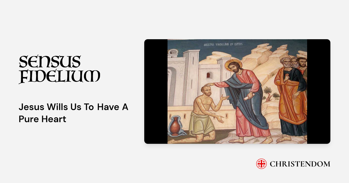Jesus Wills Us To Have A Pure Heart - Sensus Fidelium | Christendom